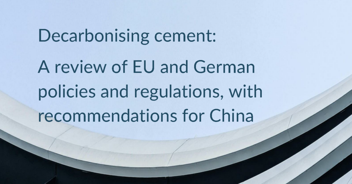 Climate Analytics | Decarbonising China's cement industry