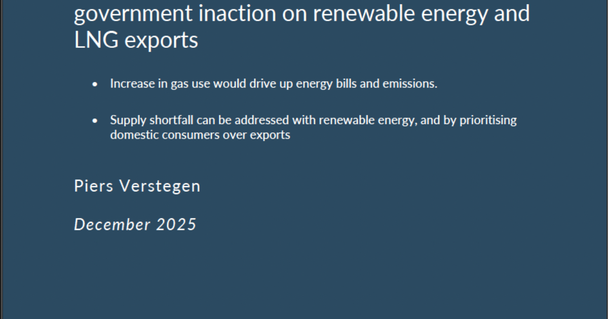 Climate Analytics | AEMO's gas projections for Western Australia:…