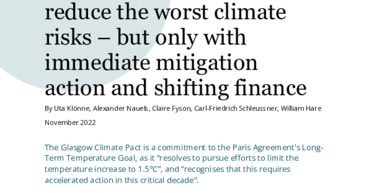 Climate Analytics | 1.5°C is still in reach to reduce the worst…
