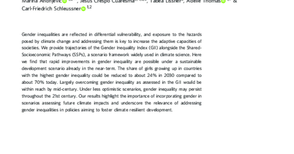 Climate Analytics | Overcoming gender inequality for climate…