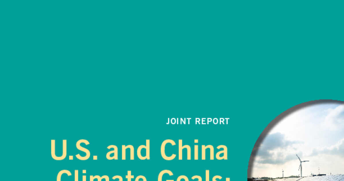 Climate Analytics | US and China climate goals: Scenarios for 2030…