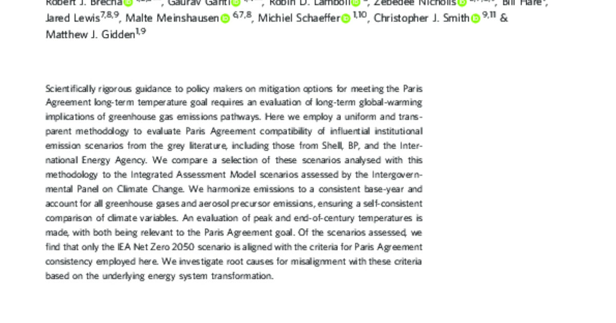 Climate Analytics | Institutional decarbonisation scenarios evaluated…
