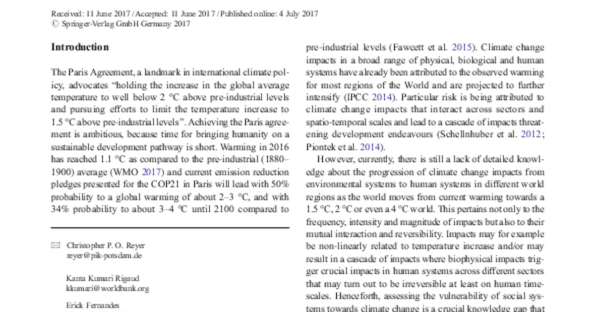 Climate Analytics | Turn down the heat: regional climate change…